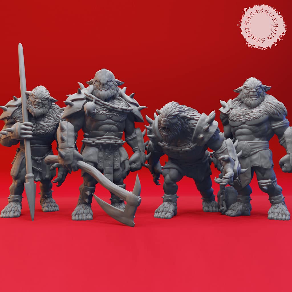 Bugbear Warband Miniature Set – Brutal Goblinoid Warriors - Roll 4 Shenanigans