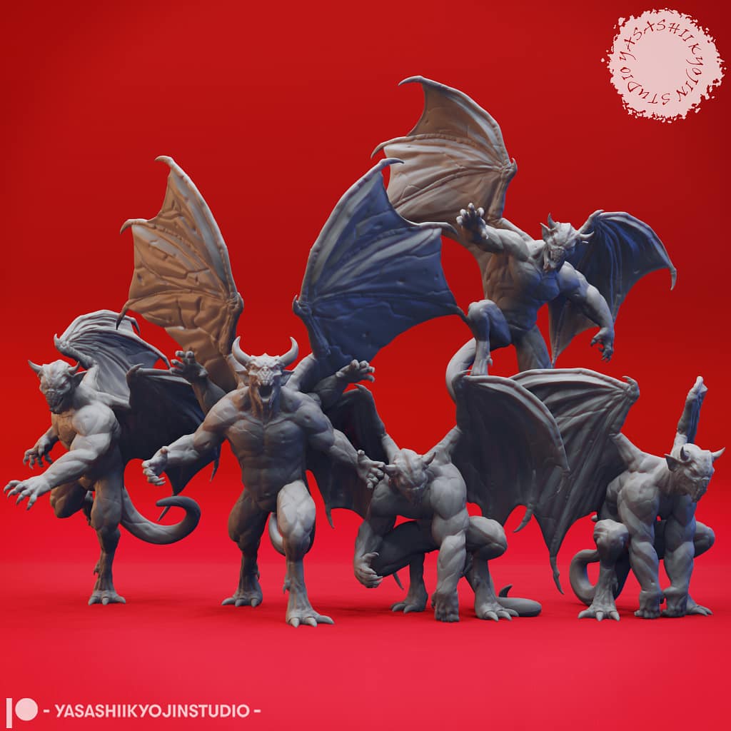 Stonewing Sentinels – Gargoyle Miniature Set - Roll 4 Shenanigans